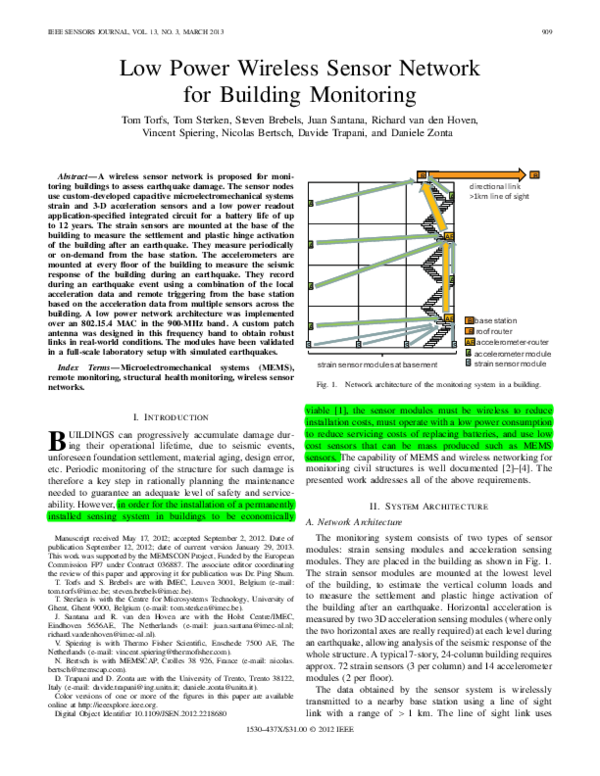 (PDF) Low Power Wireless Sensor Network for Building Monitoring