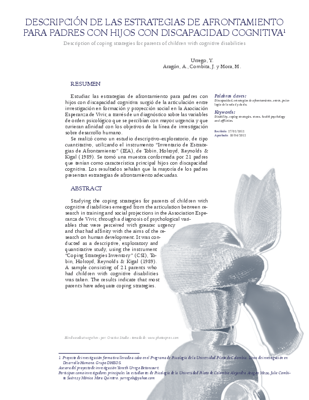 (PDF) Estrategias de Afrontamiento en Padres de Niños con Discapacidad