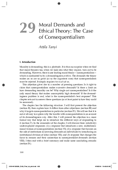 (PDF) Moral Demands and Ethical Theory: The Case of Consequentialism