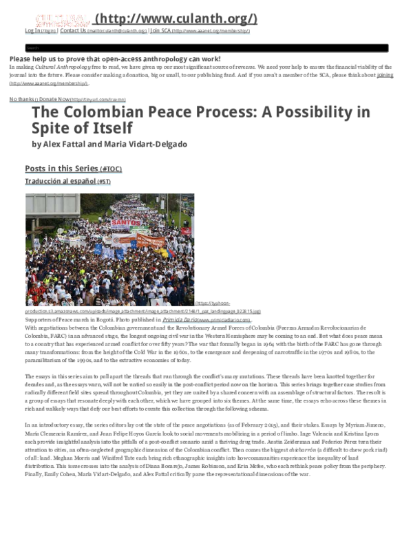 (PDF) The Colombian Peace Process: A Possibility In Spite of Itself ...