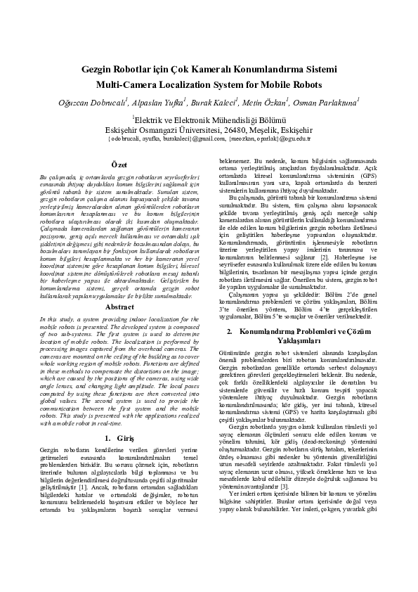 Pdf Multi Camera Localization System For Mobile Robots Gezgin