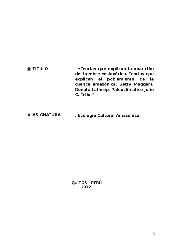 (DOC) “Teorías que explican la aparición del hombre en América, Teorías ...