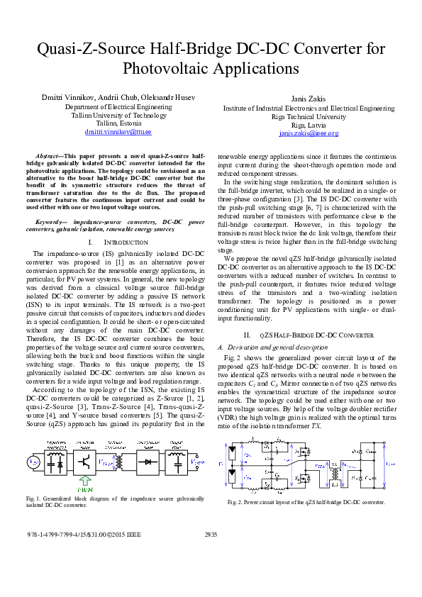 (PDF) Quasi-Z-Source Half-Bridge DC-DC Converter for Photovoltaic ...