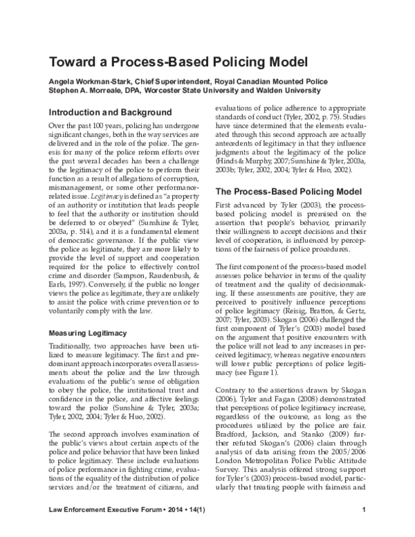(PDF) Toward a Process-based Policing Model | Stephen A Morreale and ...