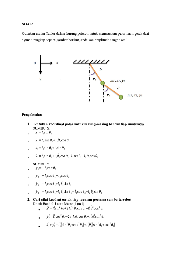 (DOC) Persamaan gerak double pendulum dengan solusi deret taylor dalam kurung poisson