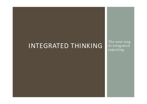 (PDF) INTEGRATED THINKING - Next Step into Integrated Reporting