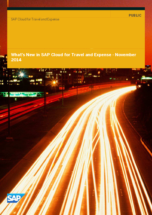 PUBLIC SAP Cloud for Travel and Expense What's New in SAP Cloud for ...