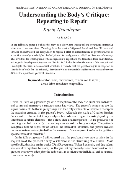 (PDF) Understanding the Body's Critique: Repeating to Repair