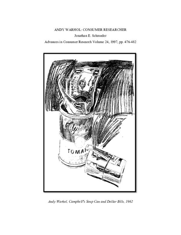 (PDF) Andy Warhol: Consumer Researcher