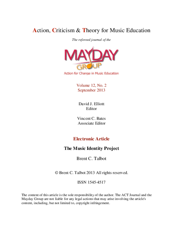 (PDF) The Music Identity Project