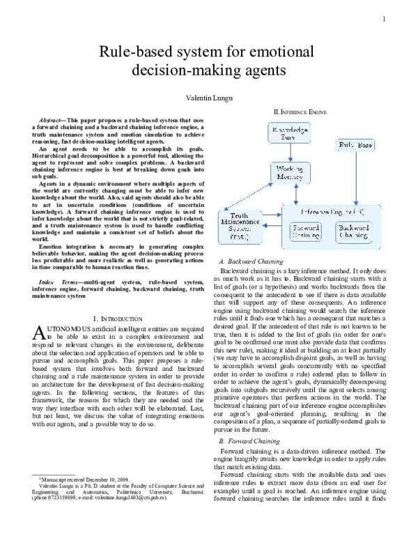 (PDF) Rule Based System for Emotional Decision Making Agnets