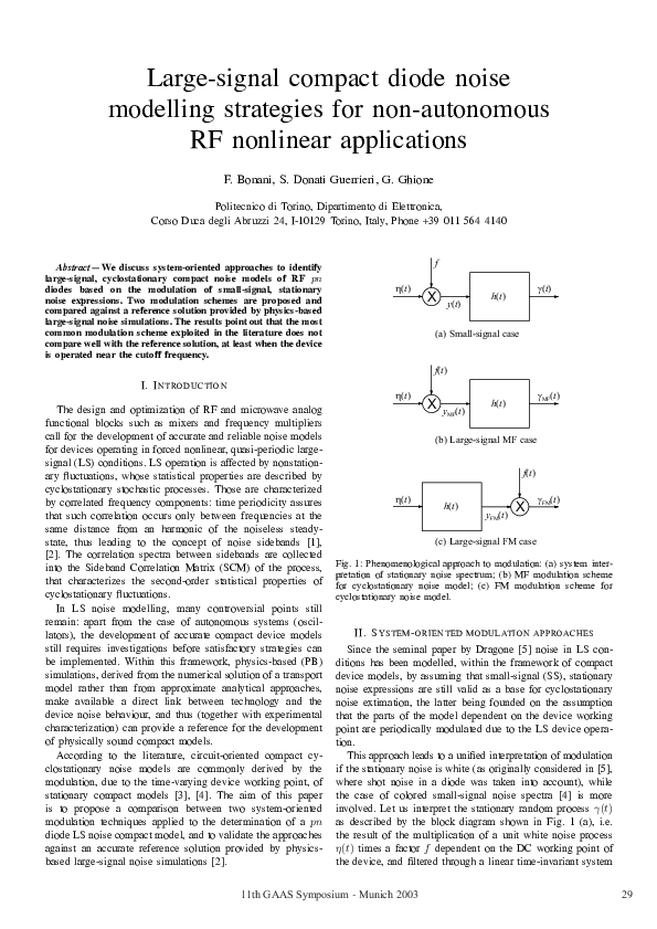 (PDF) Large-signal compact diode noise modelling strategies for non-autonomous RF nonlinear ...