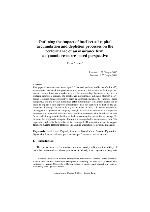 (PDF) Outlining the impact of intellectual capital accumulation and depletion processes on the ...