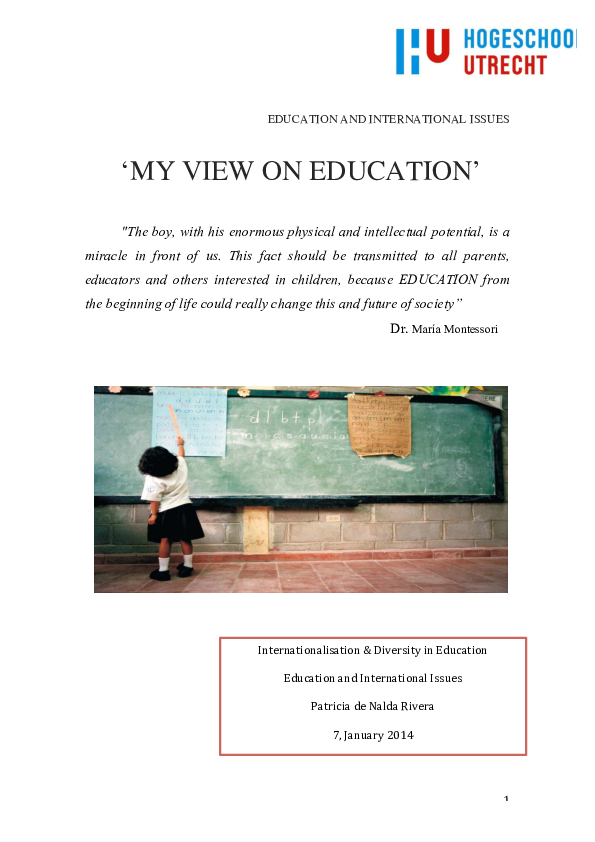 (PDF) My view on education