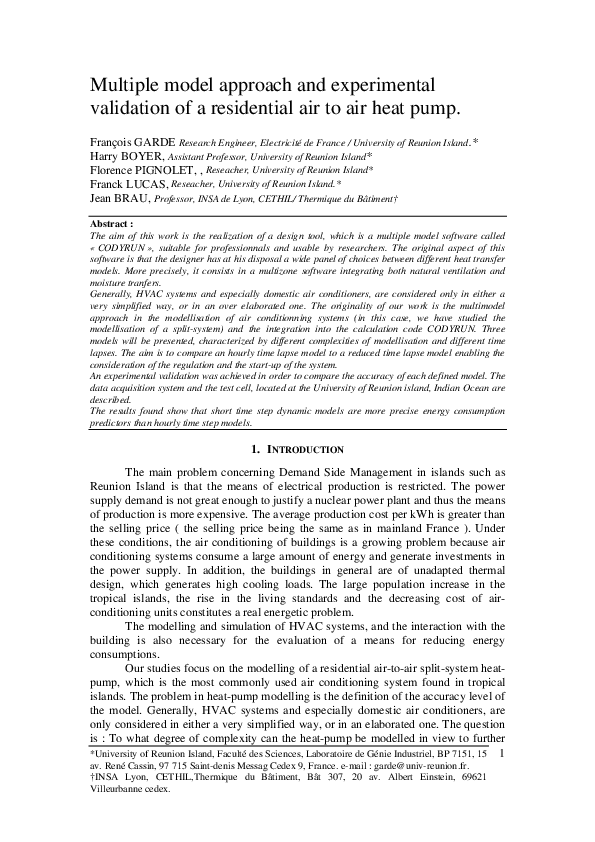 (PDF) Multiple model approach and experimental validation of a ...