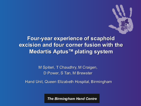 (PPT) Four- year experience of scaphoid excision and four corner fusion ...