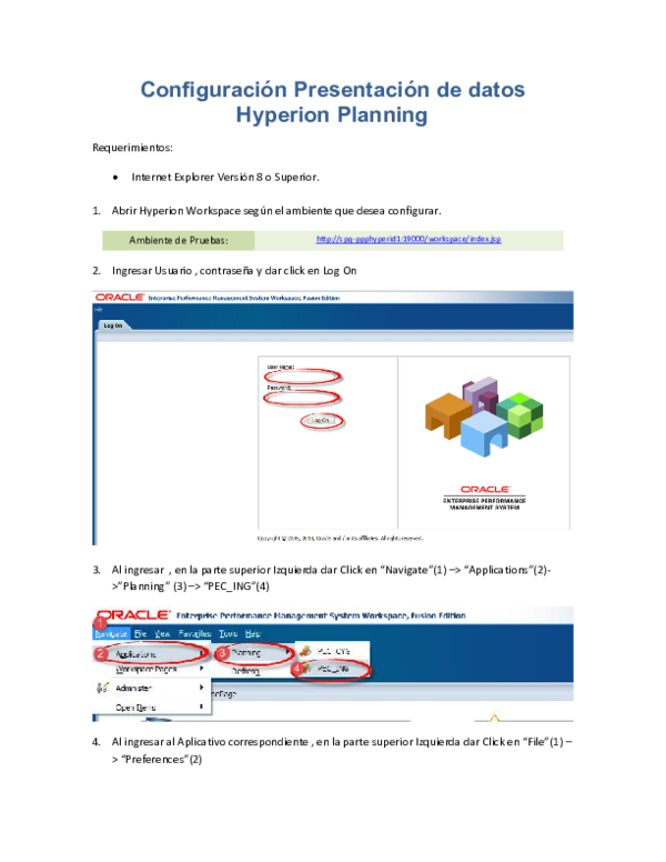 (PDF) Configuración Presentación de datos Hyperion Planning