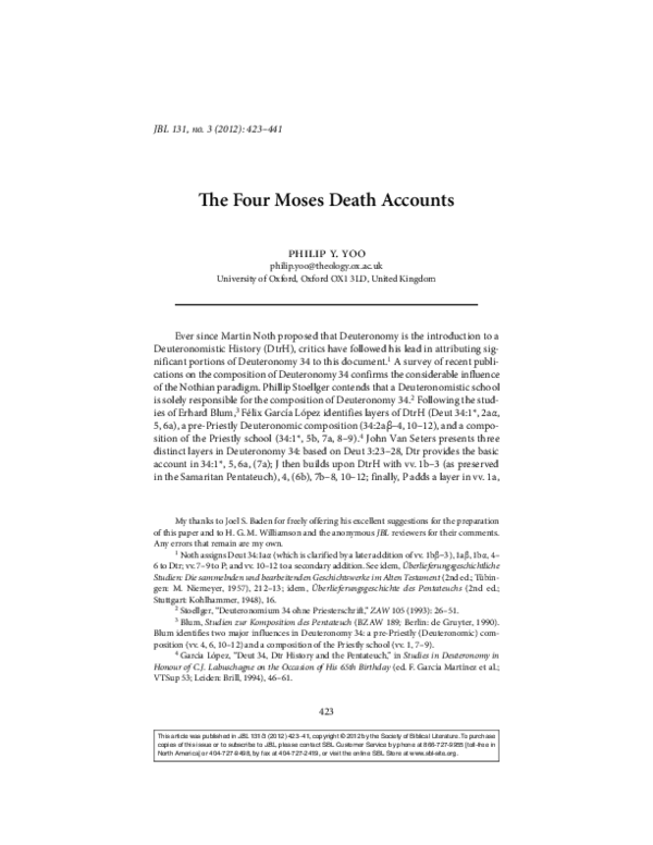 The Four Moses Death Accounts