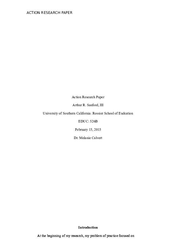 (DOC) Action Research Paper