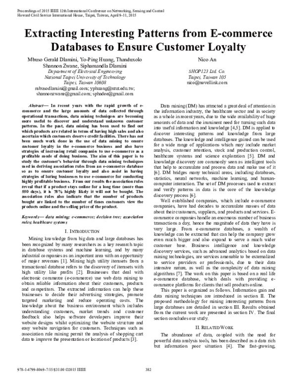 (PDF) Extracting Interesting Patterns from E-commerce Databases to ...