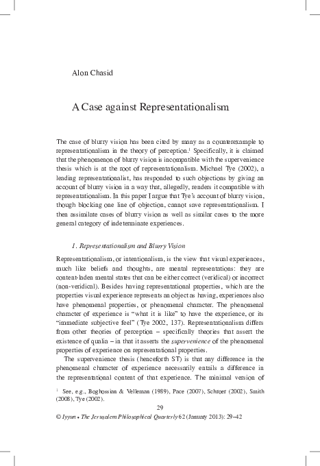 (PDF) A Case against Representationalism