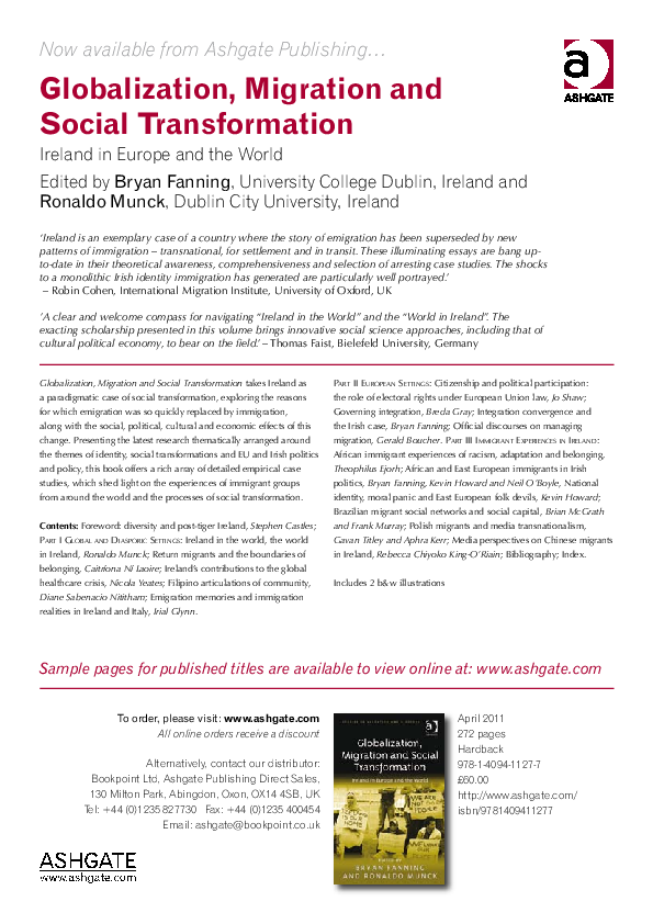 (PDF) Globalization, Migration and Social Transformation: Ireland in ...
