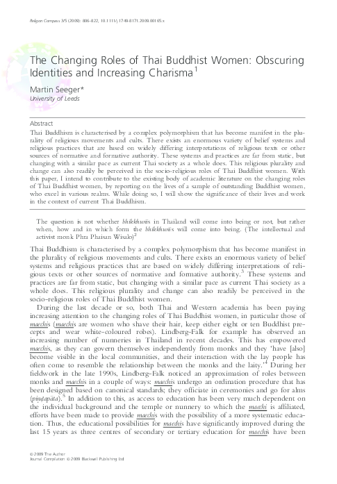 (PDF) Thai Buddhist Women's Evolving Roles and Influence
