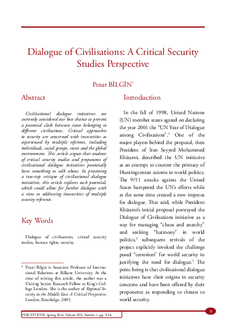 (PDF) (2014) Dialogue of Civilisations: A Critical Security Studies ...