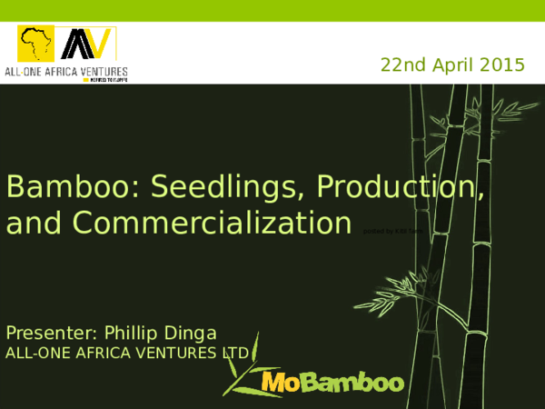 (PPT) Bamboo: Seedlings, Production, and Commercialization
