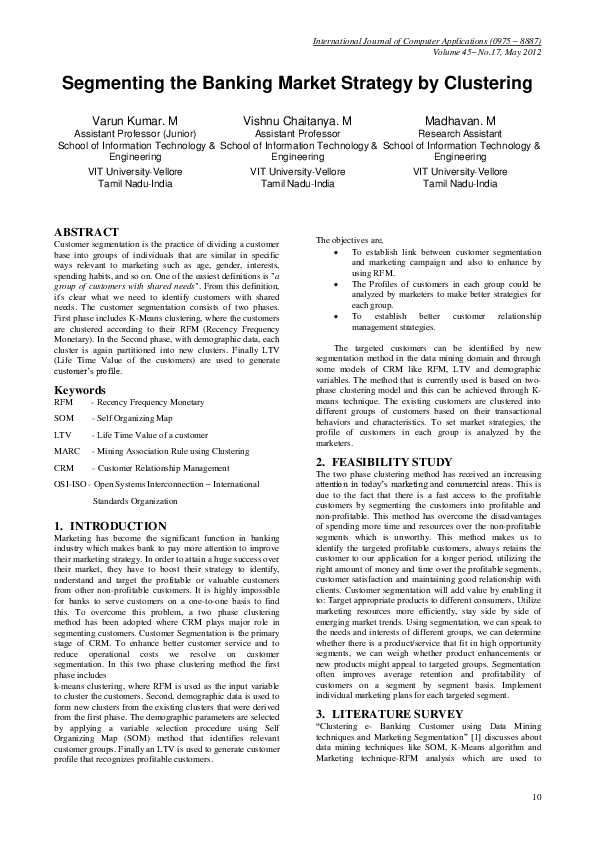 (PDF) Segmenting the Banking Market Strategy