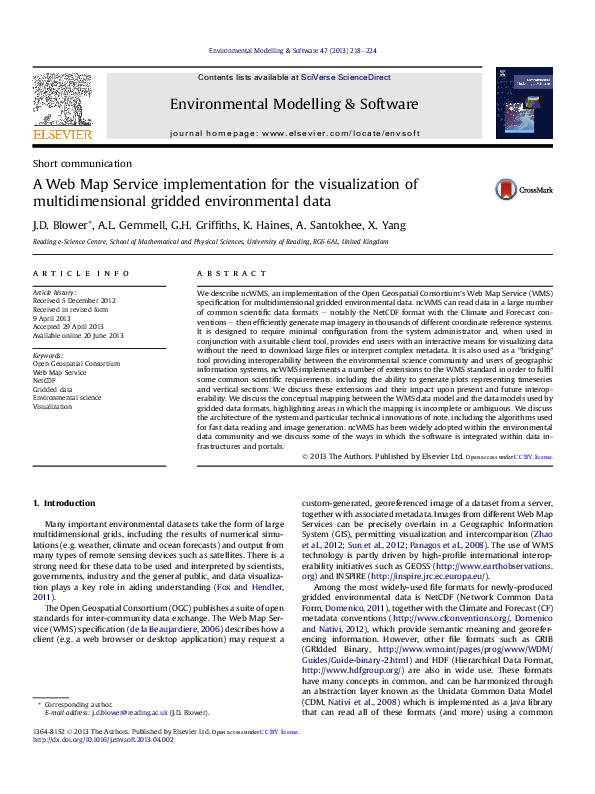 (PDF) A Web Map Service implementation for the visualization of multidimensional gridded ...