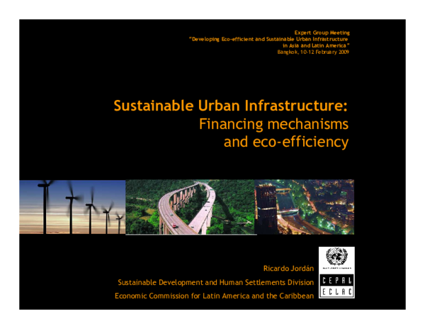 (PDF) Sustainable Urban Infrastructure: Financing mechanisms and eco ...