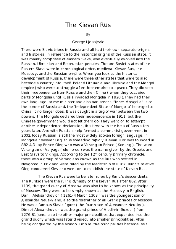 (DOC) The Kievan Rus'