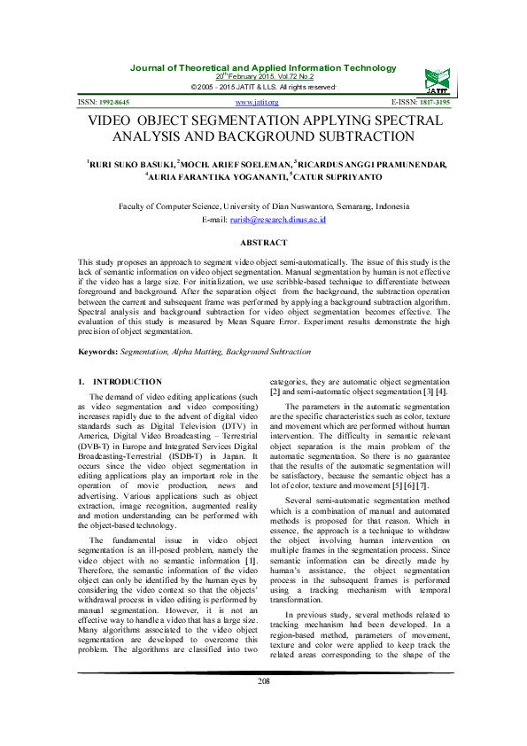 (PDF) Video Object Segmentation