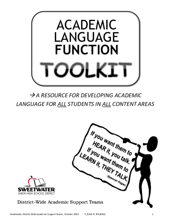 (PDF) ACADEMIC LANGUAGE FUNCTION A RESOURCE FOR DEVELOPING ACADEMIC ...