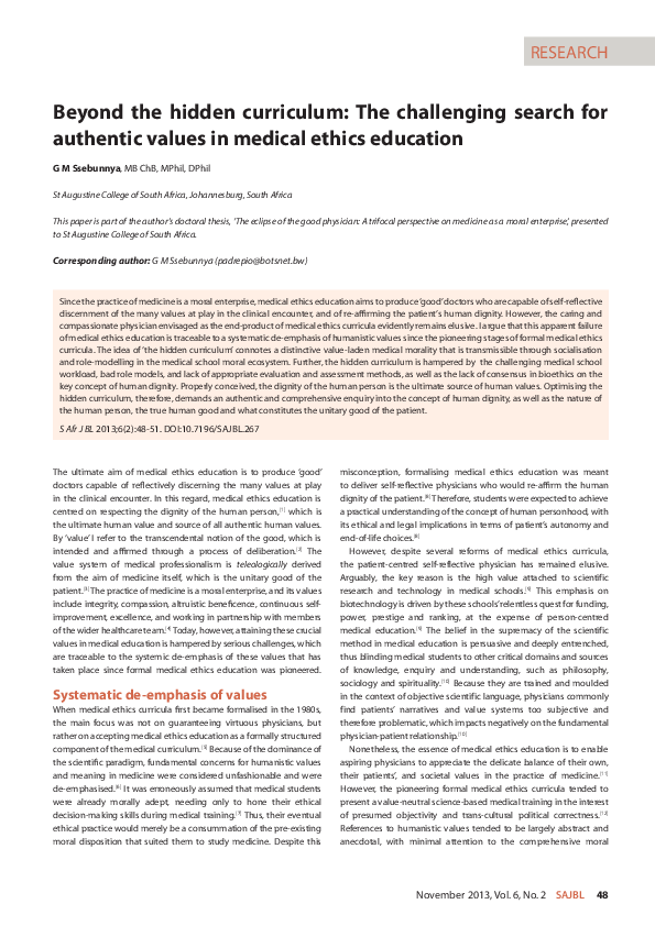 (PDF) Beyond the hidden curriculum: The challenging search for ...