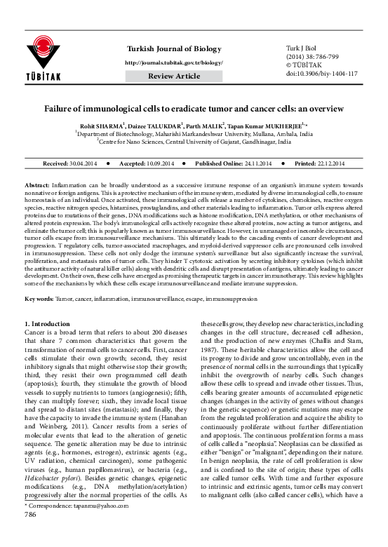 (PDF) Inflammation and immunological responses towrads the invasion of ...