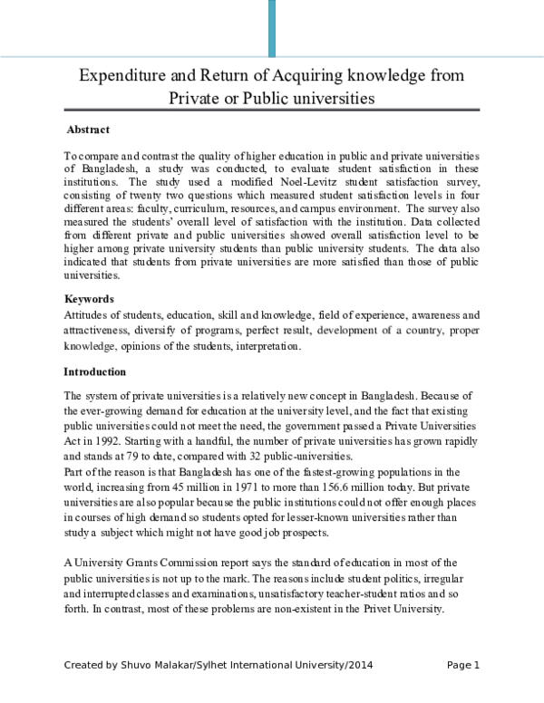 (DOC) Research Paper-Education:Expenditure and Return of Acquiring ...