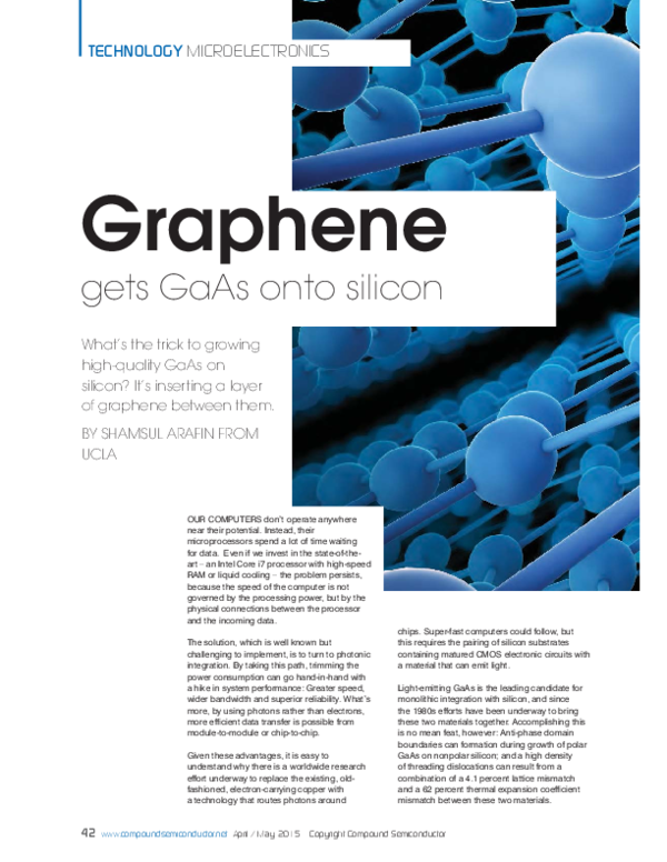 (PDF) Graphene gets GaAs onto Silicon