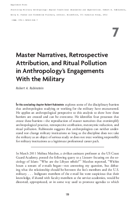 (PDF) Master Narratives, Retrospective Attribution, and Ritual ...