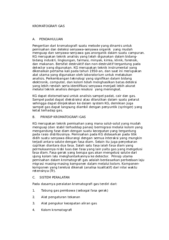 (DOC) Chromatography gas report