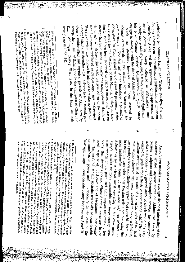 Anna Akhmatova and Boris Anrep: An Afterword, pp. 2-end