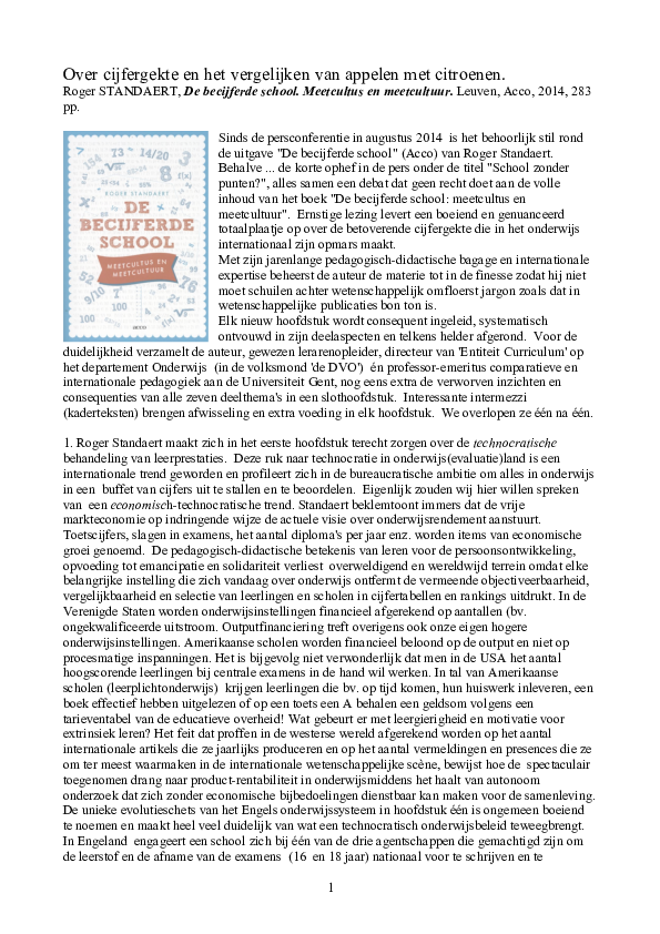 (PDF) Over cijfergekte en het vergelijken van appelen met citroenen ...