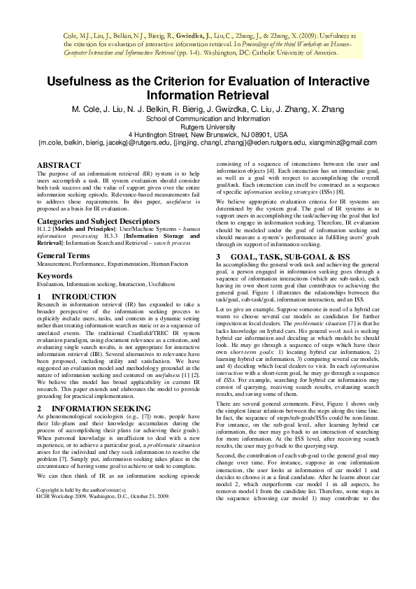 (PDF) Usefulness as the criterion for evaluation of interactive ...