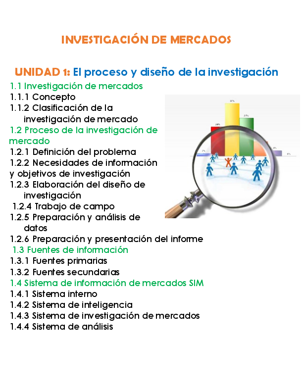 (PDF) INVESTIGACIÓN DE MERCADOS UNIDAD 1: El proceso y diseño de la investigación