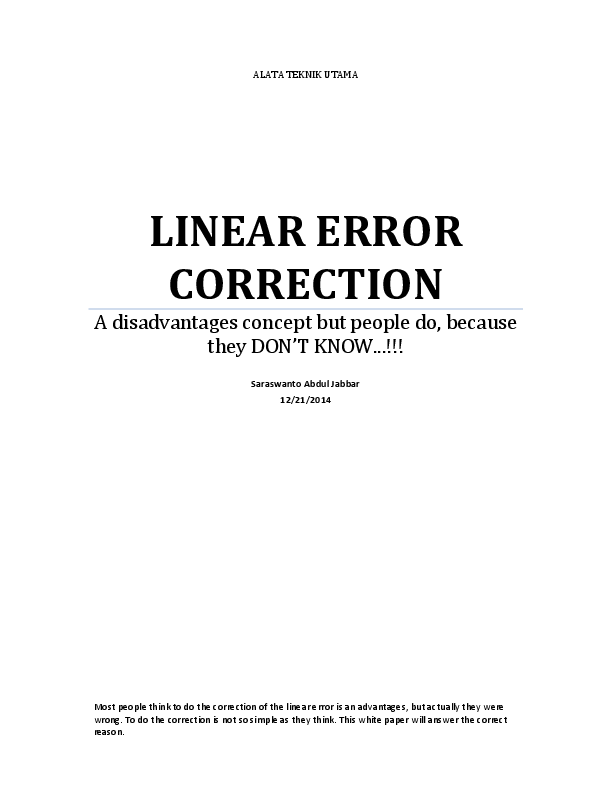 (PDF) Linear Error Compansation