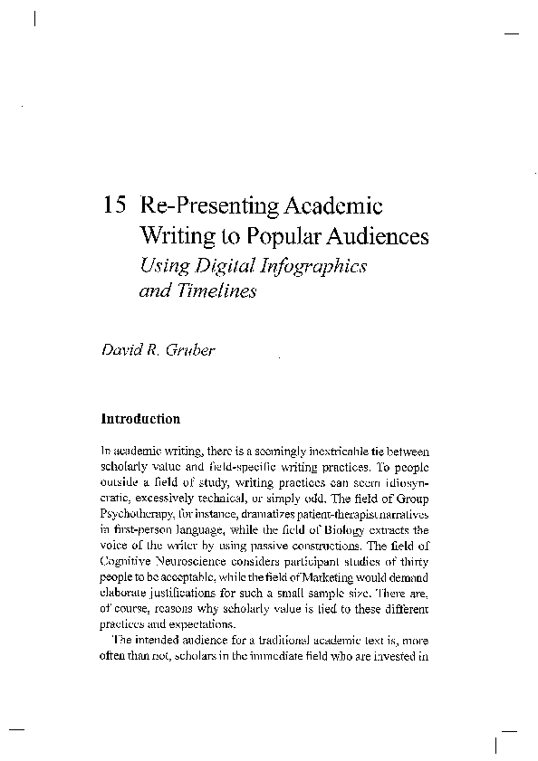 (PDF) Re-Presenting Academic Writing to Popular Audiences: Using ...