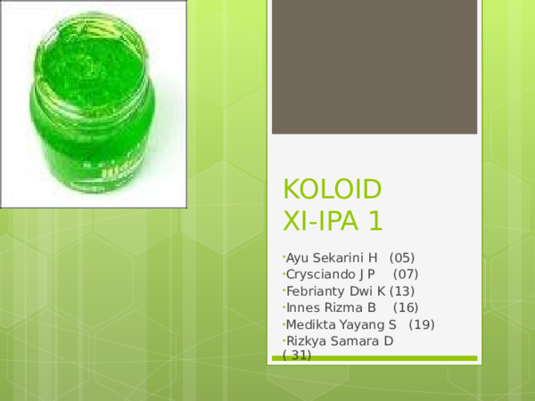 (PPT) Ppt koloid kimia