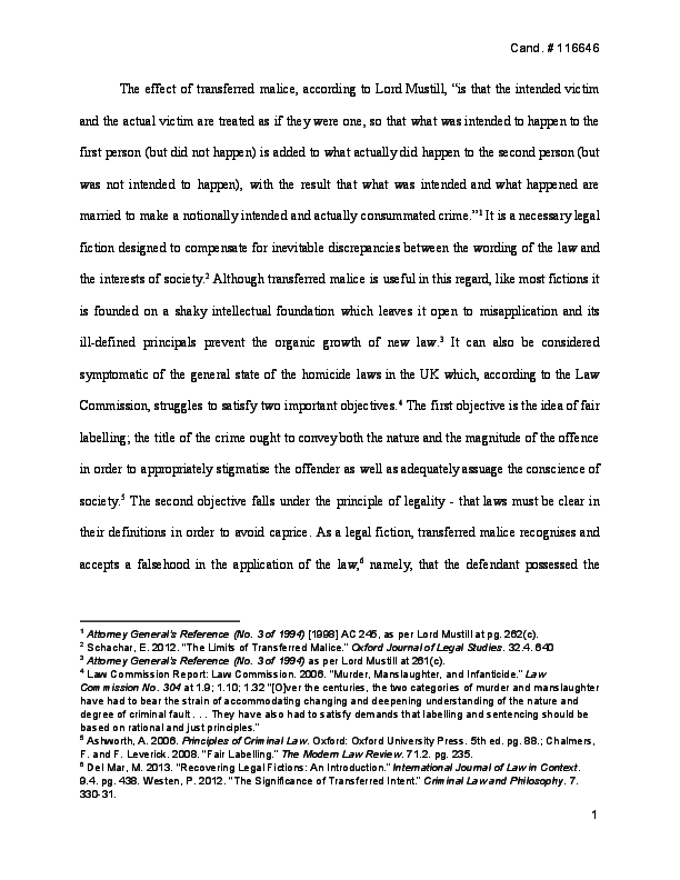 (PDF) Transferred Malice
