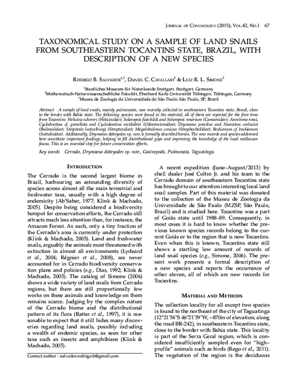 TAXONOMICAL STUDY ON A SAMPLE OF LAND SNAILS FROM SOUTHEASTERN ...